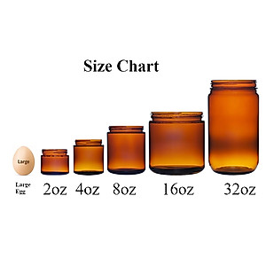 4oz Amber Glass Jar With Lids - FDA COMPLIANT Glass, BPA Free - Small Travel Container Jars - Perfect Filling For Lotion, Moisturizer, Medicine, Pill, Face Cream, Mask - 2 packs