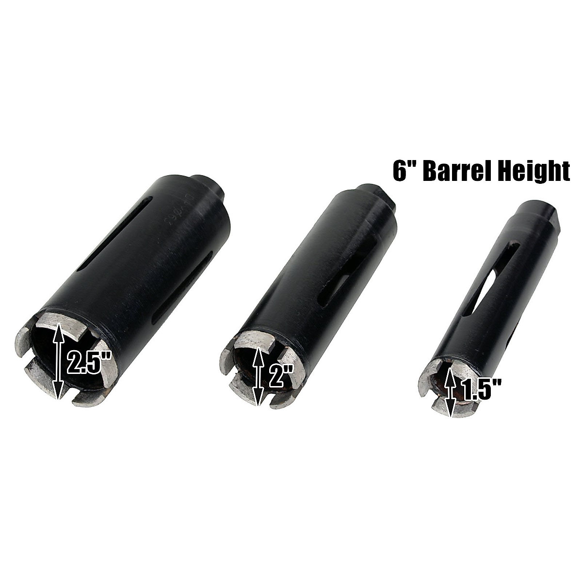 Steel Dragon Tools 3-Piece 1.5-inch to 2.5-inch Dry Diamond Core Drill Bit Kit with Hex SDS Adapters and Case