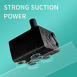 WELMIX 80GPH (300L/H 4W) Mini Aquarium Water Pump Quiet Submersible Pump for Fish Tank, Pond, Pet Fountain, Hydroponics with 2 Nozzles, 1.6ft Tube, 6ft Power Cord