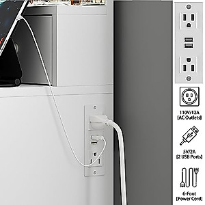 Yanosaku Vanity Desk with LED Lighted Mirror & Power Outlet, Makeup Table with Drawers, Makeup Table with Chair,Vanity Set 3 Lighting Modes Brightness Adjustable for Bedroom Studio