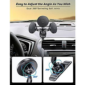 eSamcore Magnetic Phone Mount for Car Dashboard Magnet Phone Car Mount for iPhone 12/13/ 12 Pro/ 12 Pro Max/Mini/MagSafe Case Car Phone Holder Mount, Include Metal Plate Ring for All Cell Phone