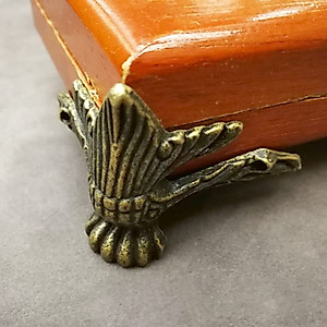 Olldag 24 PCS Antique Brass Box Legs Feet for Wood Case Jewelry Chest Storage Corner, Protector Zinc Alloy for Embossing Wooden Case Decor Cases, Cabinets (Green Bronze)
