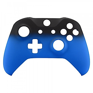 eXtremeRate Shadow Blue Faceplate Cover, Soft Touch Front Housing Shell Case, Comfortable Soft Grip Replacement Kit for Xbox One S & Xbox One X Controller - Controller NOT Included