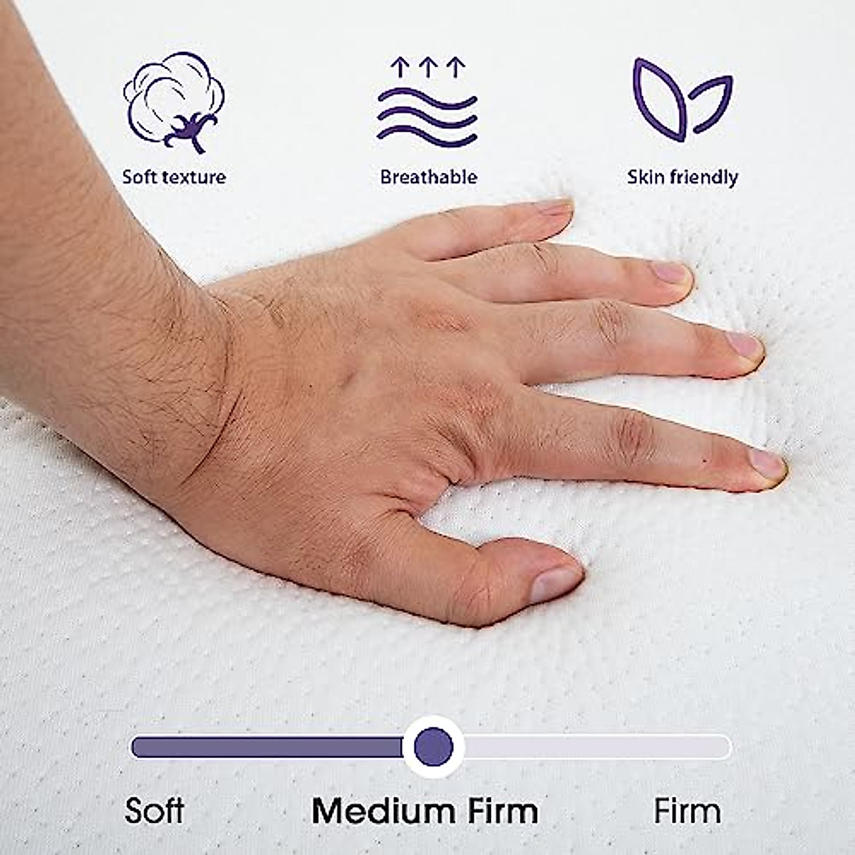 3 inch Memory Foam Tri Folding Mattress/Portable Foldable Mattress Topper with Washable Cover Non-Slip Bottom for Camping, Guest, Floor RV, CertiPUR-US Certified,Small Twin