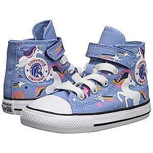 Converse Baby-Girl's Chuck Taylor All Star 1V Unicons Sneaker, Light Blue/Black/White, 3 M US Infant