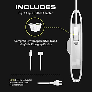Fuse Reel Side Winder MacBook Charger Organizer Compatible with USB-C and MagSafe Apple Adapter - Travel Essential and Desk Cord Case and Cable Management for MacBook Pro Laptop Adapter