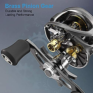 Tempo VertixLP Baitcaster Reels, Ultralight Low Profile Baitcasting Reel, Super Smooth 9+1 BB, Magnet Braking System, 20LB Carbon Fiber Drag 6.6:1 Gear Ratio, Freshwater Fishing Reel for Catfish Bass