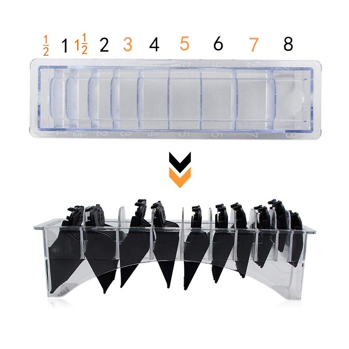 Clipper Holder,Limit Comb Storage Box Hair Clipper Positioning Caliper Comb Organizer Case,Clipper Guard Box for Hair Clipper Limit Comb Guide Attachment (02)