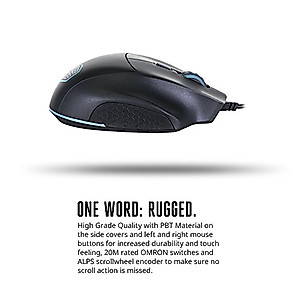 Cooler Master SGM-2007-KLON1 MasterMouse MM520 Claw Grip Gaming Mouse, 7 Buttons, RGB LED 3 Zone Light, On-The-Fly DPI 12000, Lag-Free