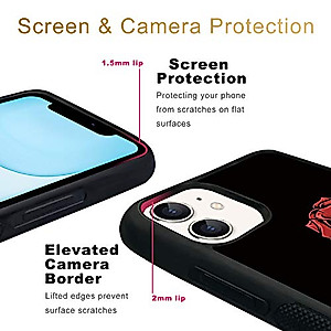 FANXI Rose Skull Phone Case Compatible with iPhone 11 6.1 Inch - Shockproof Protective TPU Aluminum Cute Cool Skeleton iPhone Case Designed for iPhone 11 Case for Men Girls Women Boys