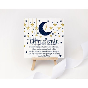 Twinkle Little Star Books for Baby Shower Cards, Invitation Inserts Boys Book Request, Bring Book Instead of Cards Poem, Cute Storybook-Theme Ideas, 25 Pack