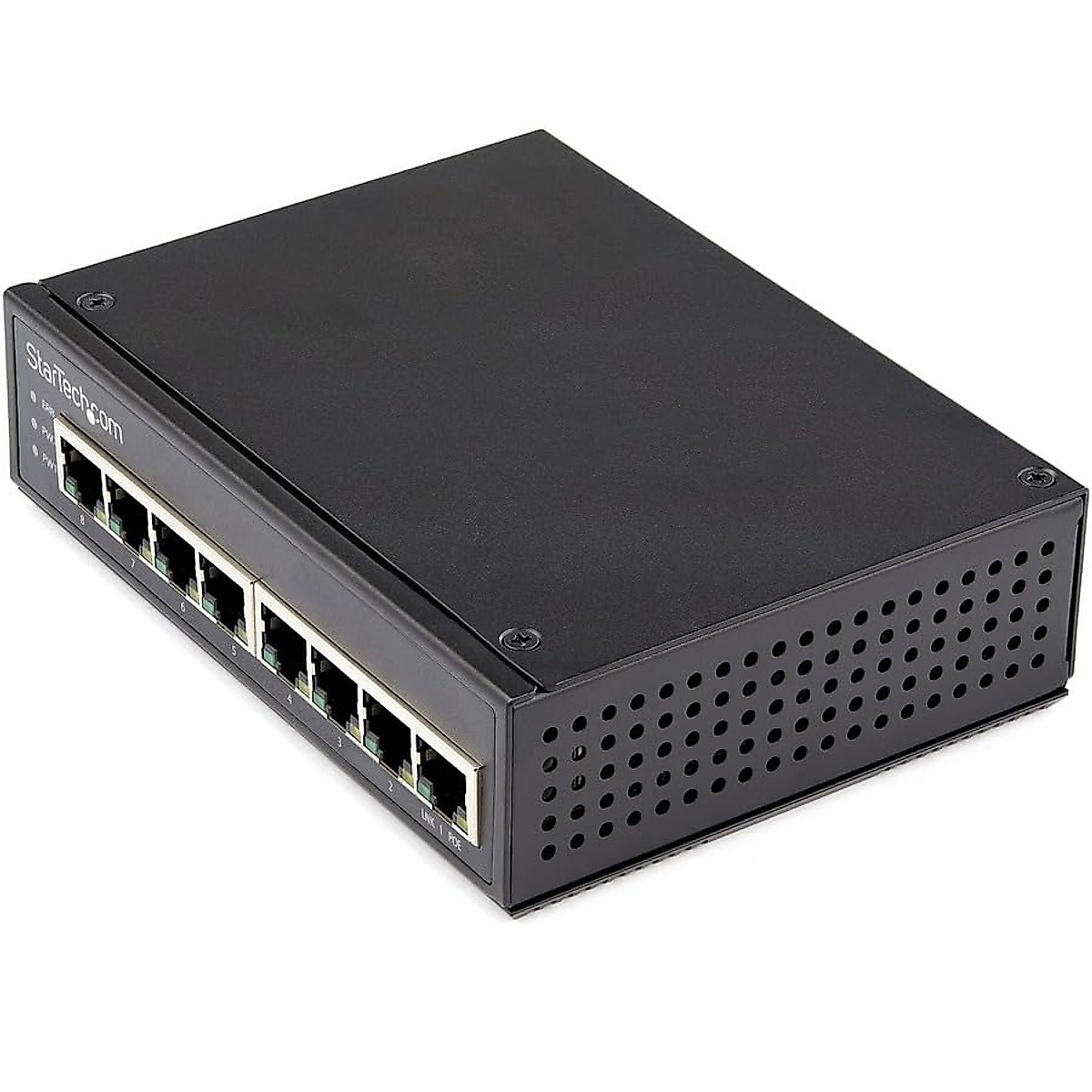 StarTech.com Industrial 8 Port Gigabit PoE Switch - 30W - Power Over Ethernet Switch - GbE PoE+ Unmanaged Switch - Rugged High Power Gigabit Network Switch IP-30/ -40C - 75C, TAA (IESC1G80UP)