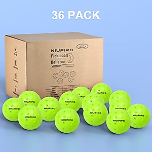 niupipo Pickleball Balls/Pickleball Net, Outdoor Pickleball Balls, USAPA Approved Pickle Balls/Portable Pickle Ball nets for Tournament, High Elasticity & Durable, 3/6/12/36/100 Pickleball Balls Pack