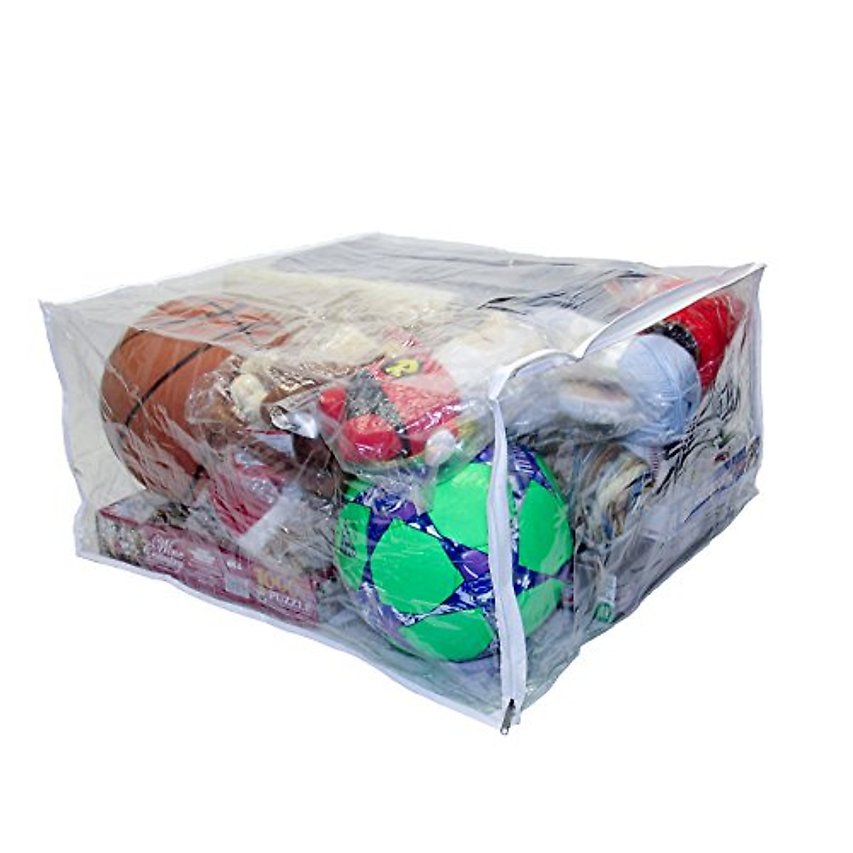 Oreh Homewares Jumbo Heavy Duty Vinyl Zippered Storage Bags (Clear) for Sweaters, Blankets, Comforters, Bedding Sets and Much More! (23" x 23" x 12", 27.5 Gallon) 10-Pack