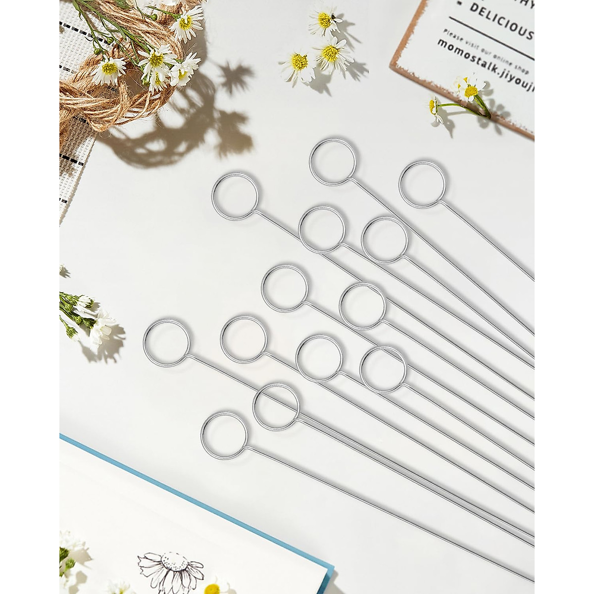 30Pcs Metal Floral Card Holder,Wire Place Card Holder Picks,Photo Pictures Holder,Table Name Number Card Holder for Wedding,Memo Note Holder for Flower Arrangement,Wedding,Baby Shower,Party Decorations