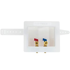Eastman 1/2 Inch Expansion PEX Connection x 3/4 Inch MHT Washing Machine Outlet Box, Push to Connect Brass Plumbing Fittings, Double Drain, 60261