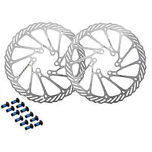 Gymforward HemeraPhit 2pcs Mountain Bike Rotors G3 Bicycle Brake Disc Stainless Steel Rotors with Free 12 Bolts (160MM)