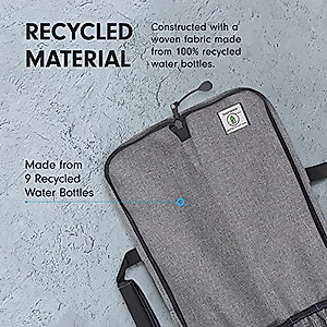 Messermeister Preservation 5-Pocket Knife Luggage, Heather Gray - 5 Elasticized, Reinforced Pockets for Culinary Tools - Holds Up to 18” Knife - Made From 100% Recycled Water Bottles