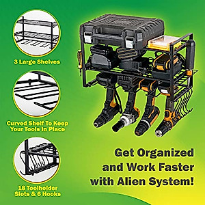 ALIEN SYSTEM Organize all your tools - Tough Magnetic tool holder 5 Pack & Sturdy Power tool organizer - Powerful tool box organizer Set