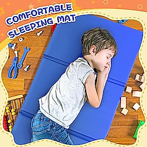 Wesiti 5 Pcs 3 Fold Daycare Nap Mats 1'' Thick Nap Mats for Preschool Sleeping Mats for Kids Toddler Rest Mat with Mat Cover for Kids Classroom Kindergarten Daycare Supplies(Mixed Colors)
