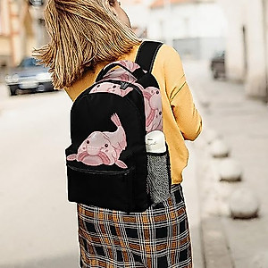 Cute Blob Fish Blobfish Lightweight Travel Backpack for Unisex Casual Laptop Bookbag for Camping