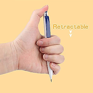 BAOKE Retractable Advanced Ink Ball Point Pens Blue Pens, Medium Point Ballpoint Pen, Ultra Smooth Writing, Pack of 12 Pcs B59 (blue)