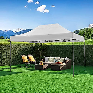 COBIZI 10x15 Pop up Canopy Gazebo 3.0, Easy up Heavy Duty Canopy with 4 Removable Sidewalls, High Stability, All Weather Sunshade 100% Waterproof Outdoor Canopy Tents, White