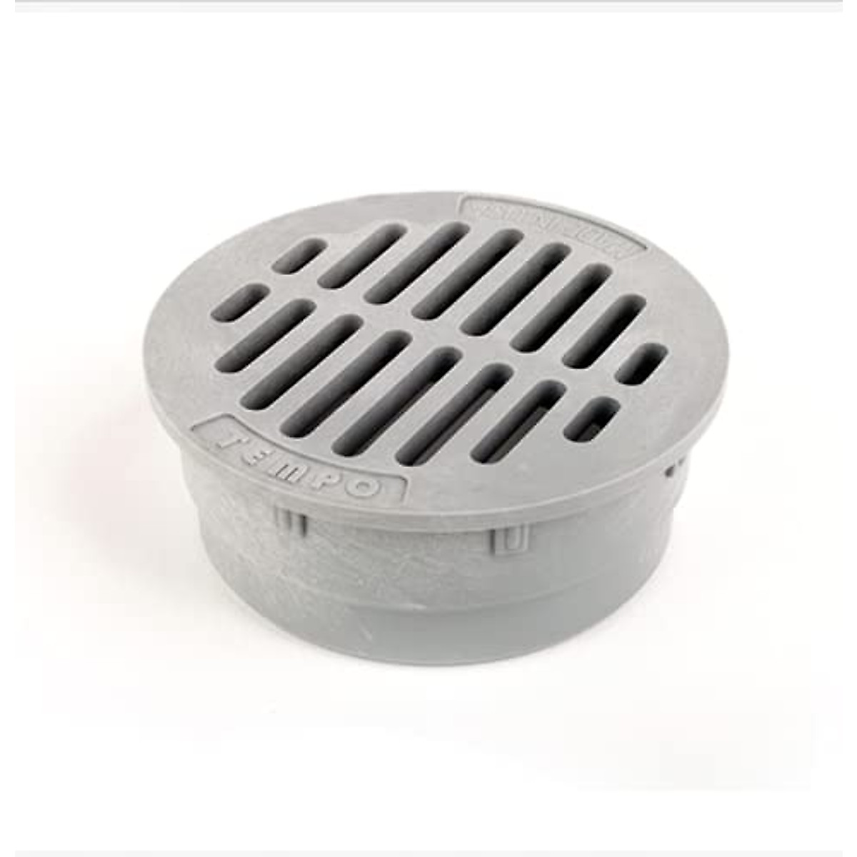 Premium USA Made 4" Inch Grey Outdoor Round Flat Drain Grate Cover - Fits All 4" Inch Sewer & Drain Pipe/Fittings, Also Fits Triple Wall Pipe & Corrugated Landscape Pipe 4" (Grey)