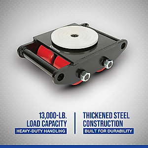 Strongway Machinery Mover with 360° Rotation, 13,000-Lb. Capacity, 4 Rollers, Model# CRA-6