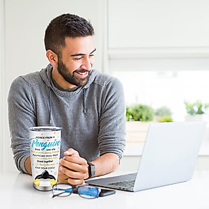 Mebupol Penguin Gifts Tumbler 20oz 1pc, Penguin Gifts For Women/Men, Penguin Gifts For Kids, Penguins Gifts, Cute Penguin Gifts, Penguin Lover Gifts, Penguin Water Bottles, Gifts For Penguin Lovers