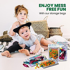 4" x 6" Sleek Holographic Mylar Bags – Transparent Front, Resealable – Ultimate Candy Bags, Mylar Bags for Food Storage, & Small Business Packaging Supplies (100 Pack)