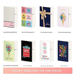 80 Unique Birthday Cards- Happy Birthday Cards Bulk With Greetings Inside – Assorted Birthday Cards With Envelopes and Stickers -Large Birthday Cards 5 x 7 inches- Birthday Cards Greeting Cards Bulk Box Set