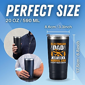 Onebttl Electrician Gifts Tumbler Travel Coffee Mug, for Dad, Husband, Father's Day, Birthday, Stainless Steel Insulated 20oz/590ml - Electrician Dad