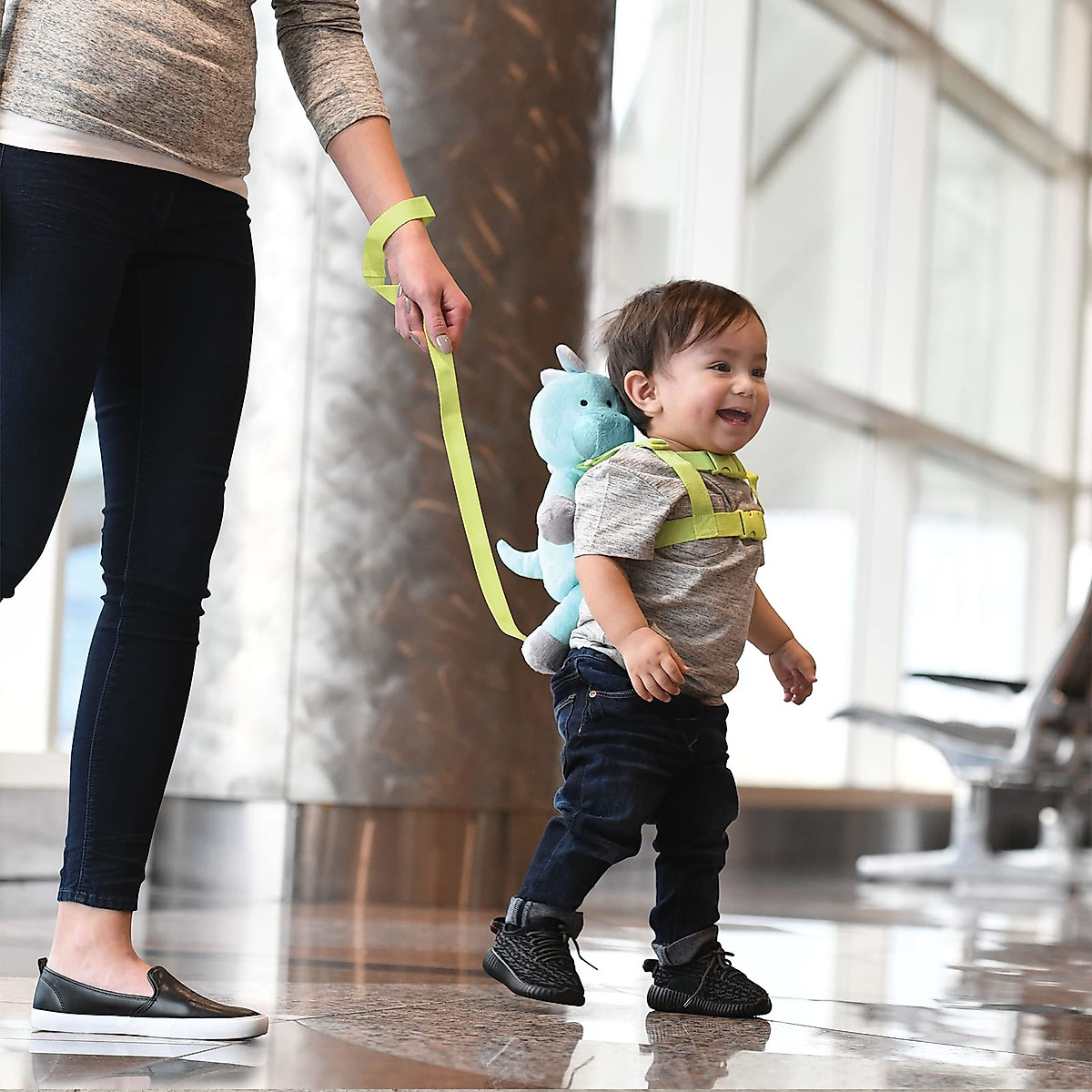 Travel Bug Toddler Character 2-in-1 Safety Harness (Dinosaur - Teal/Grey)