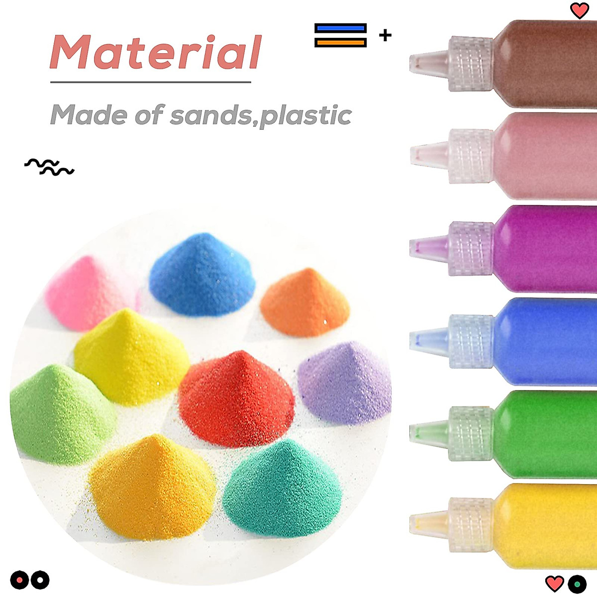 28 PCS Art Sand,DIY Arts and Crafts Kit,Terrarium Sand Play for Wedding Decor,Painting,Children,Decorations,Crafts(1.25oz Bottles)