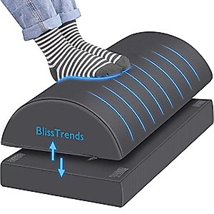 BlissTrends Foot Rest for Under Desk at Work-Versatile Foot Stool with Washable Cover-Comfortable Footrest with 2 Adjustable Heights for Car,Home and Office to Relieve Back,Lumbar,Knee Pain-Gray Long