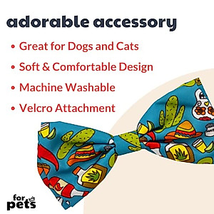 H&K Bow Tie for Pets | Cinco Fiesta (Small) | Velcro Bow Tie Collar Attachment | Fun Bow Ties for Dogs & Cats | Cute, Comfortable, and Durable | Huxley & Kent Bow Tie