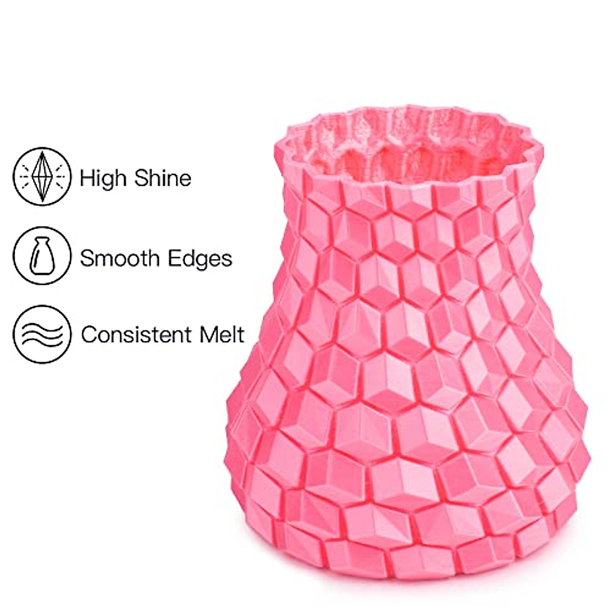 Micro Center Inland Pink Silk PLA 3D Printer Filament, Pink Shiny 3D Printing Filament 1.75mm, Dimensional Accuracy +/- 0.03 mm - 1 kg Spool (2.2 lbs), Clog Free Colorful Filaments