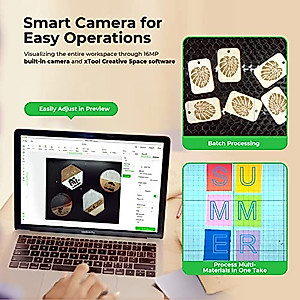 xTool M1 5w Compact 3-in-1 Laser Engraver & Die Cutting Machine with Material Box, Higher Accuracy & Smarter 16MP Auto-Focus, Create Christmas DIY Wood/Metal/Paper/Acrylic/Iron-on/Vinyl, Home Decor