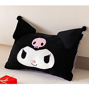AMZROMI Kawaii Pillow case,Cotton Girl Black Pillow Covers,Cute Pillow,Cute Girl Plush Pillow Slips,for Dormitory/Decorative Bedroom/Livingroom,6242CM