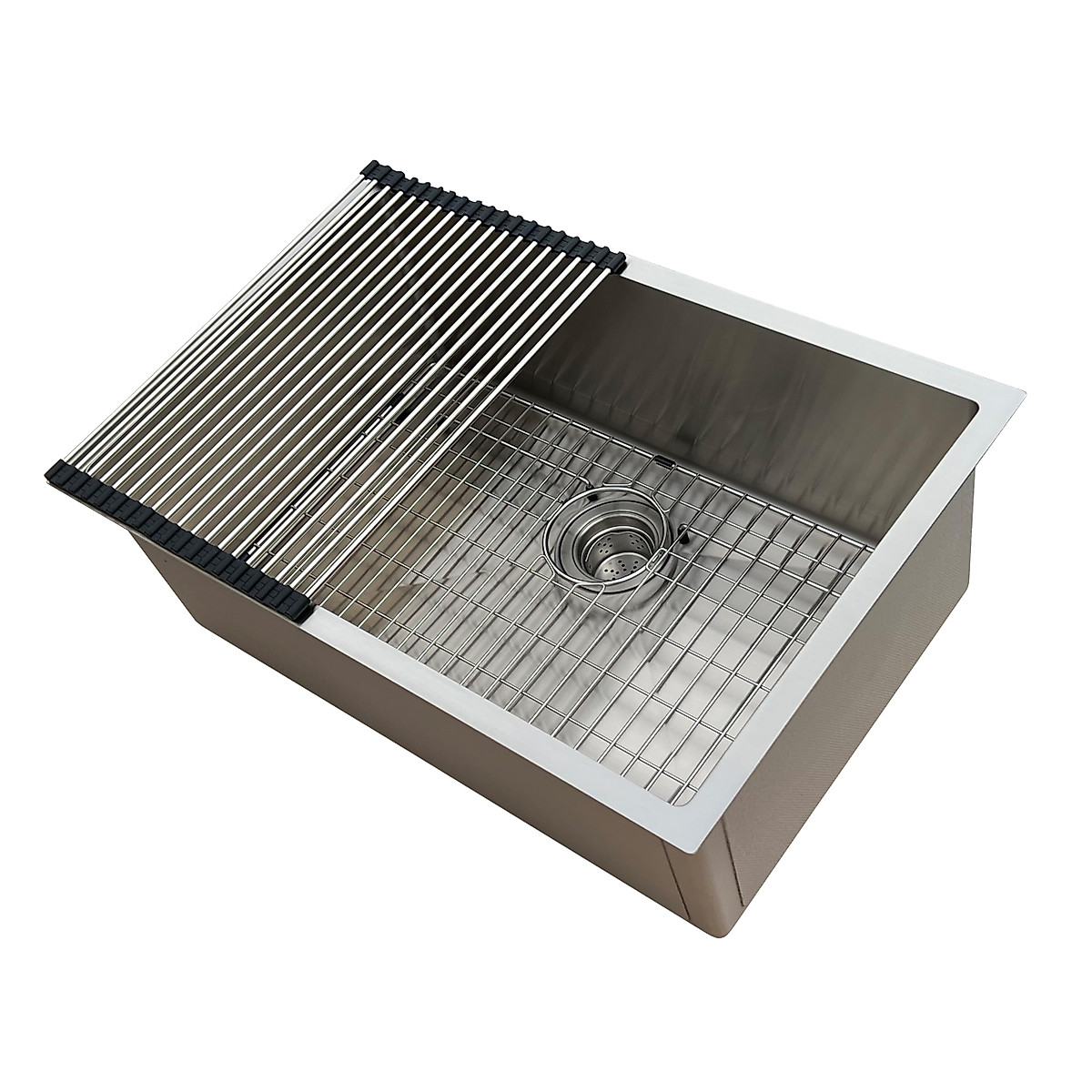22"x18.5"x10" High-end 22 inch Undermount Stainless Steel Kitchen Sink. Full Accessory Set. XL Single Bowl Deep Basin. 16 Gauge Thick.