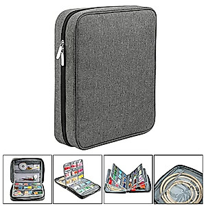 B Baosity Sewing Accessories Organizer with Clear Pockets, Sewing Supplies Organizer Storage Bag for Embroidery Hoop, Stitch Tools, Gray