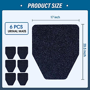 Urinal Mats Commercial Non Slip Splash Mat Floor Urinal Pads for Men Restroom Office Dark Gray 6 Pack for Bathroom Toilet Bulk Washable Disposable Large(17Inch x20.5Inch)