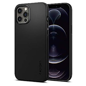 Spigen Thin Fit Designed for iPhone 12 Pro Max Case (2020) - Black