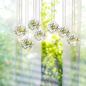 Adwikoso Crystal Ball Prism Pendant, Glass Chandelier Hanging Pendant, Photography Prism, Feng Shui Rainbows Sun Catchers, Wedding Home Window Garden Decor (30mm-20pack)