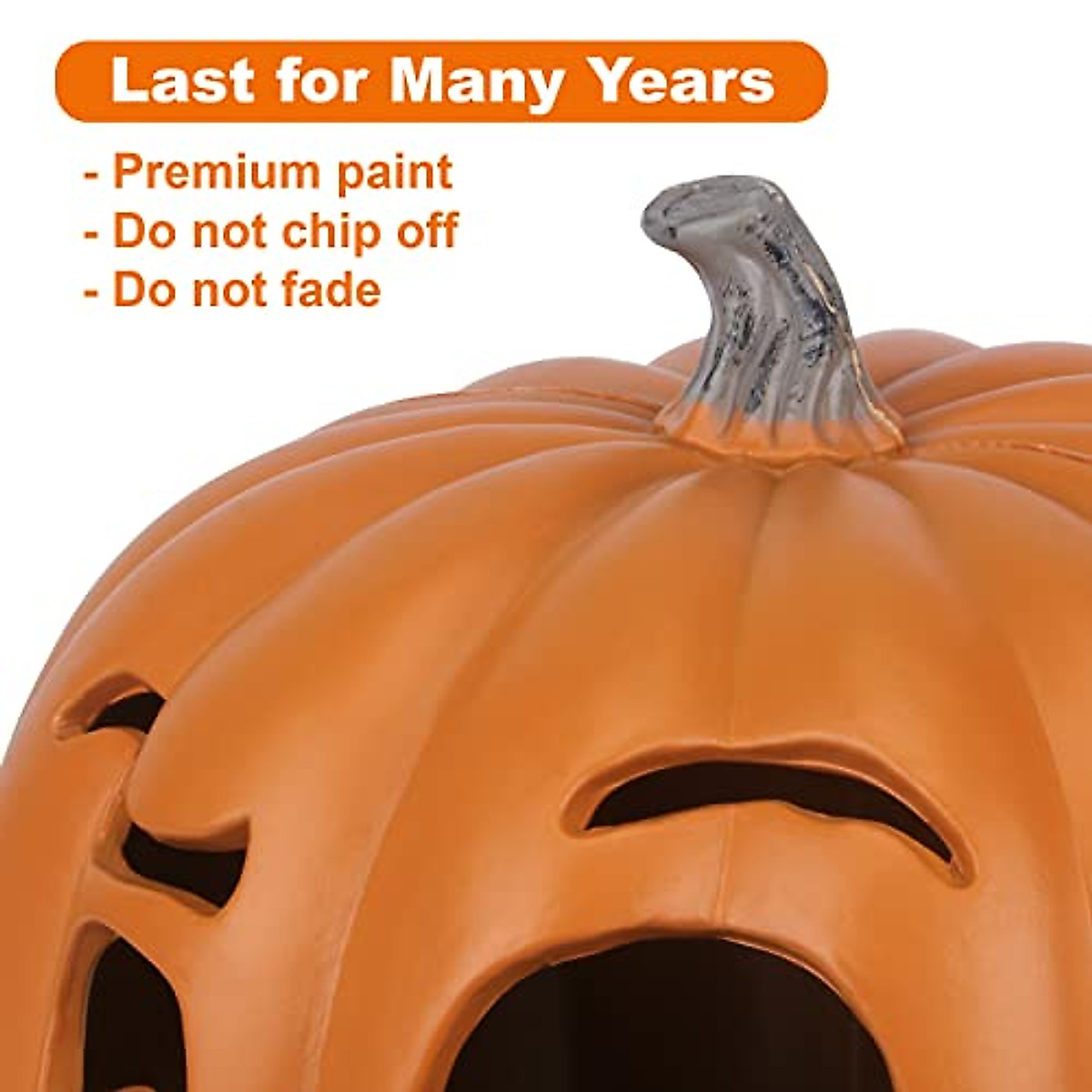 Holiday Pre-Halloween Decorations - Halloween Pumpkin Lantern - lit Pumpkin Lantern- Jack O' Lantern, Large Indoor Outdoor Pumpkin Festival Celebration Garden, Patio, Front Door Décor 11IN Smile Face