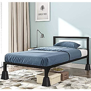 Lufia Bed Furniture Risers, 6 Inch Heavy Duty Bed Lifts Risers for Sofa, Table, Chair or Desk, Set of 4 Bed Lifts (6 inch, Black)