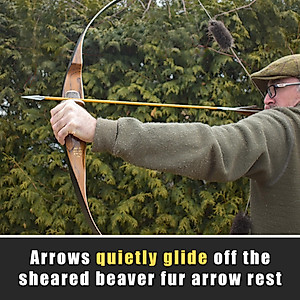 Standing Wolf Arrow Rest for Recurve Bow | Stick On Arrow Rest | Bow Arrow Rest | Archery Rest (Beaver Fur)