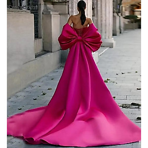 Mouccy Black Halloween Cape with Big Bow Satin Wedding Bridal Cloak Detachable Bridal Wraps with Sleeves Detachable Train