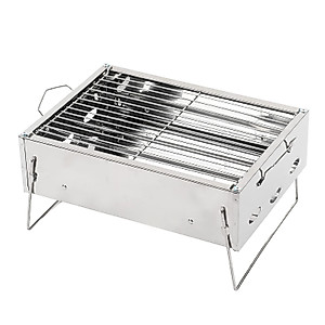 Premium Foldable Stainless Steel BBQ Grill - Portable Charcoal Grill for Outdoor Picnics, Camping, and Cooking Adventures